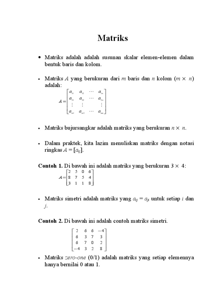Matriks dan Relasi dalam Matematika | PDF