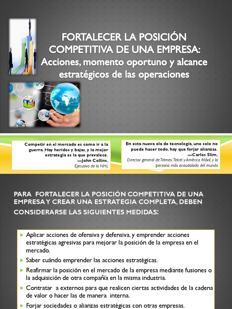 Fortalecimiento de La Posición Competitiva de La Empresa | PDF ...