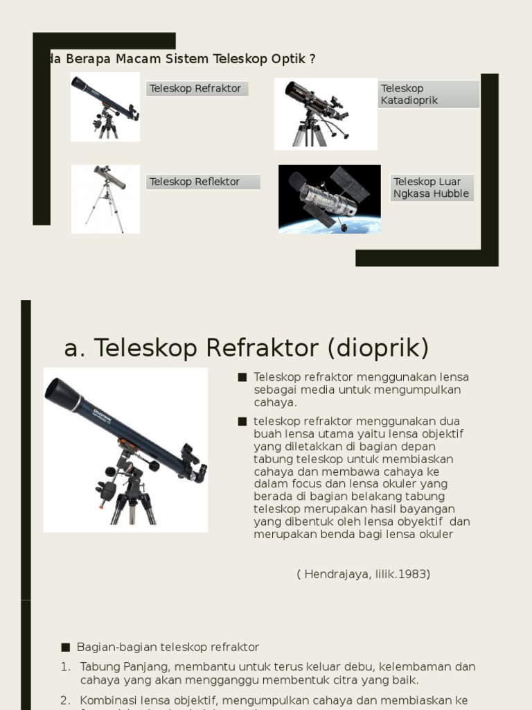 Macam-Macam Teleskop Optik dan Fungsinya | PDF | Sains & Matematika