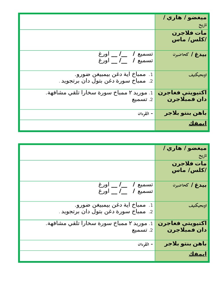 Template TASMIK | PDF
