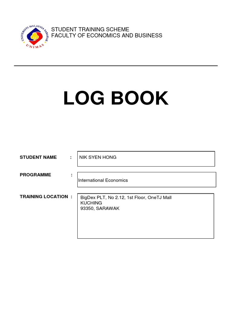 Log Book: Student Training Scheme Faculty of Economics and Business ...