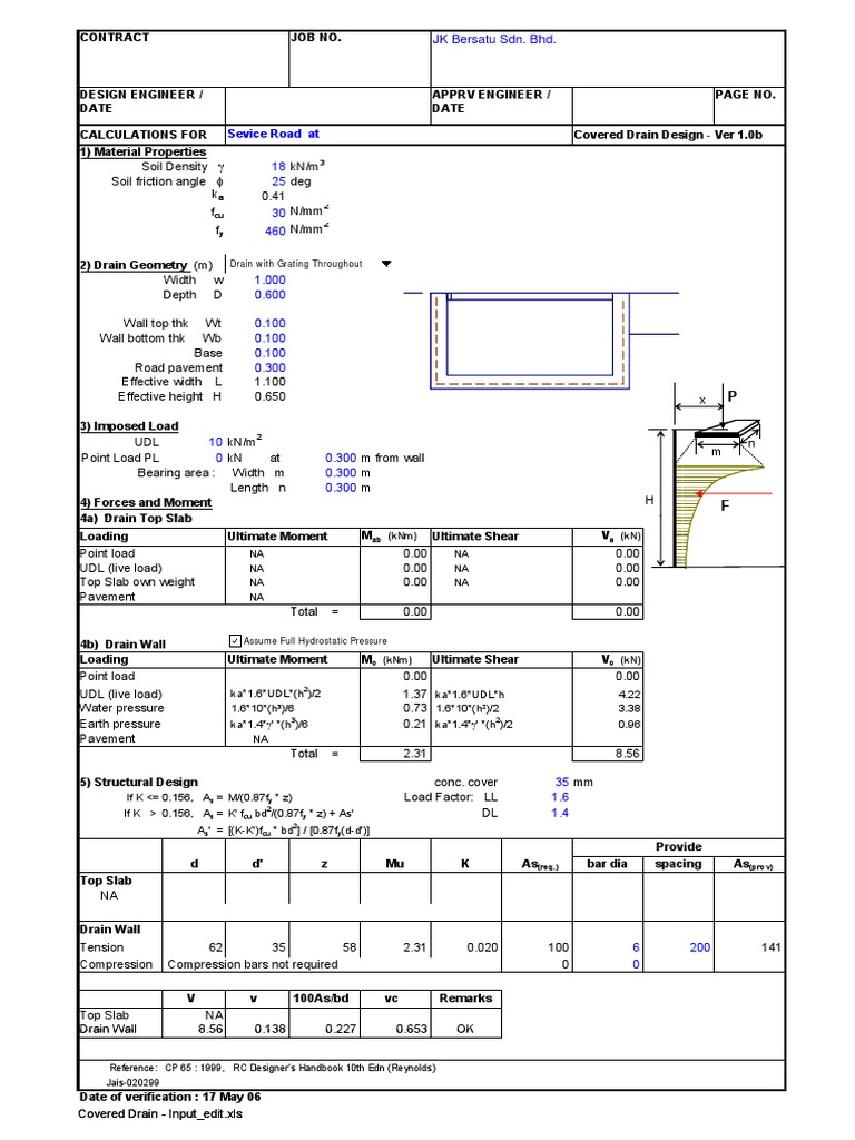 Sevice Road At: Top Slab THK Ts 0.130 | Download Free PDF | Applied And ...
