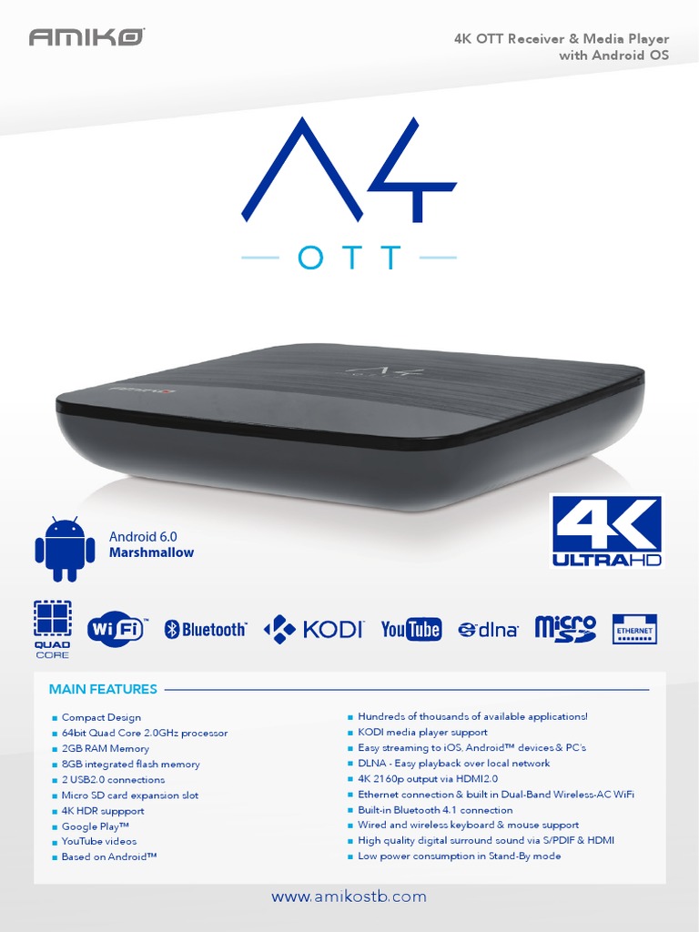 d5952691062b0f Webleaflet Eng Amiko A4 Ott v170104 | PDF | Usb | Wi Fi