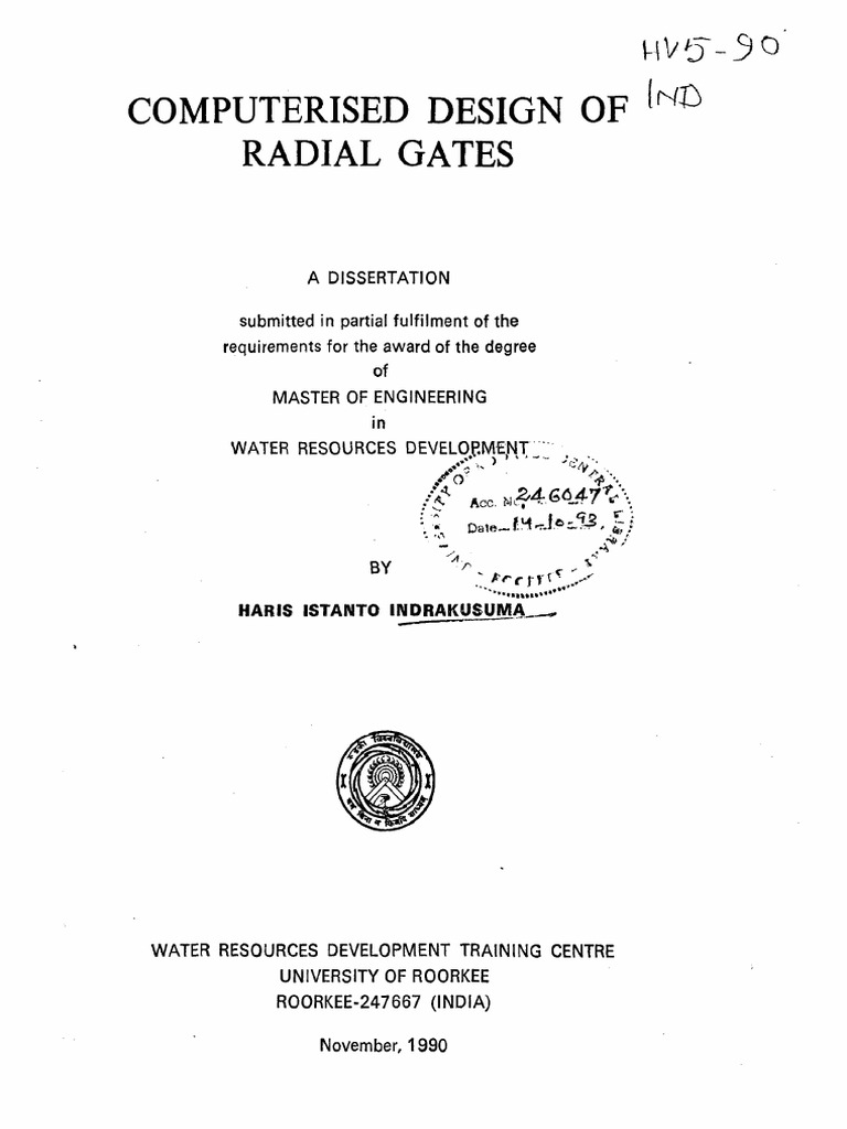 Computerised Design of Radial Gates | PDF | Beam (Structure) | Spillway