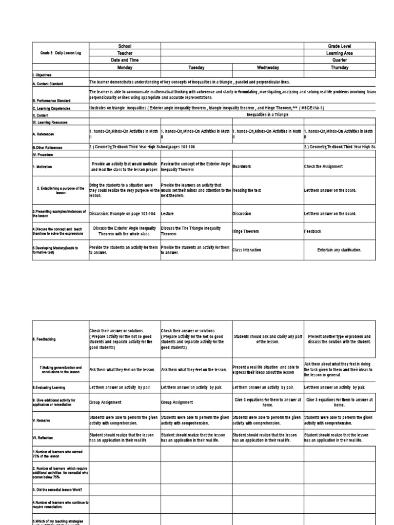 Grade 8 4th Quarter | Teaching Mathematics | Learning