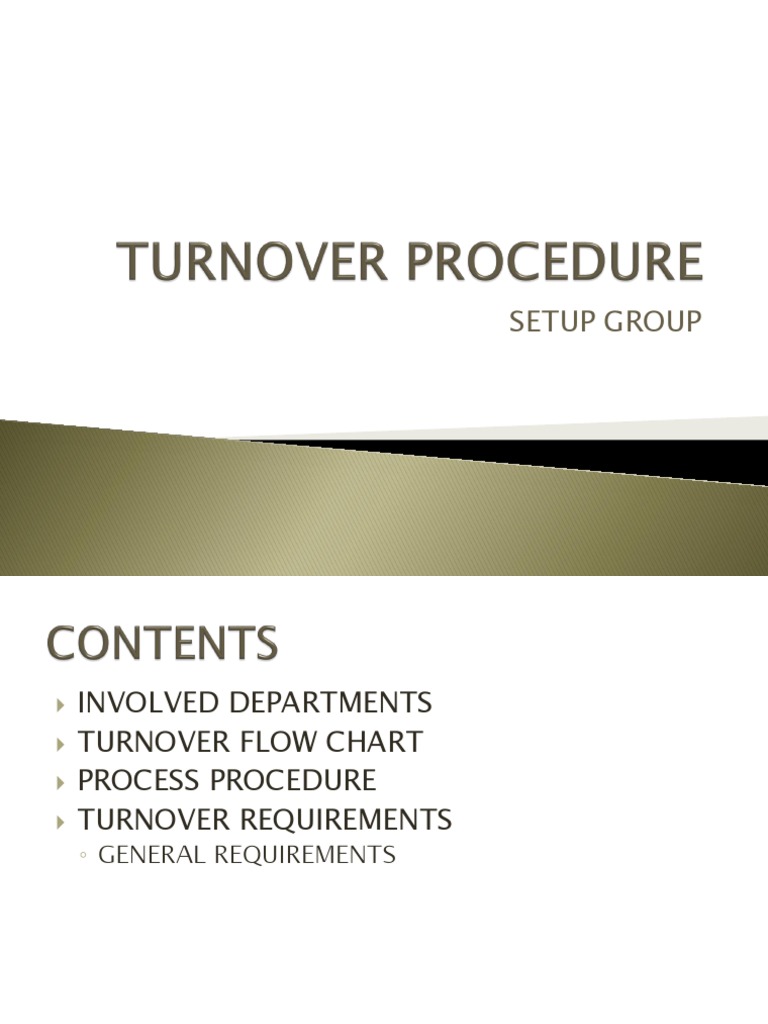 Turnover Process and Requirements Guide | PDF | Engineering | Business