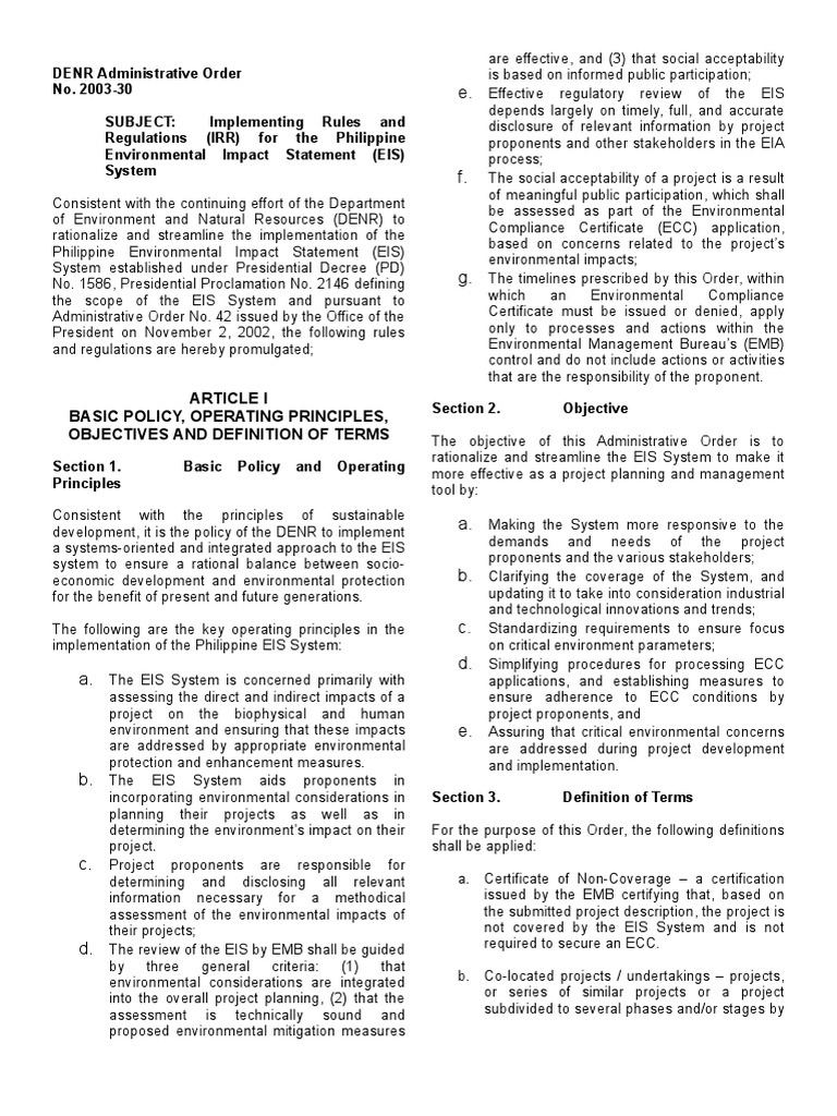EIS System Streamlining Rules | PDF | Environmental Impact Assessment ...
