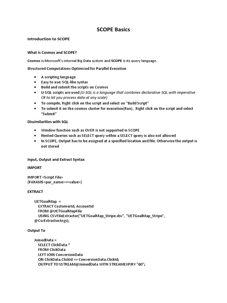 Scope Language Introduction | PDF | Scope (Computer Science) | Information Technology Management