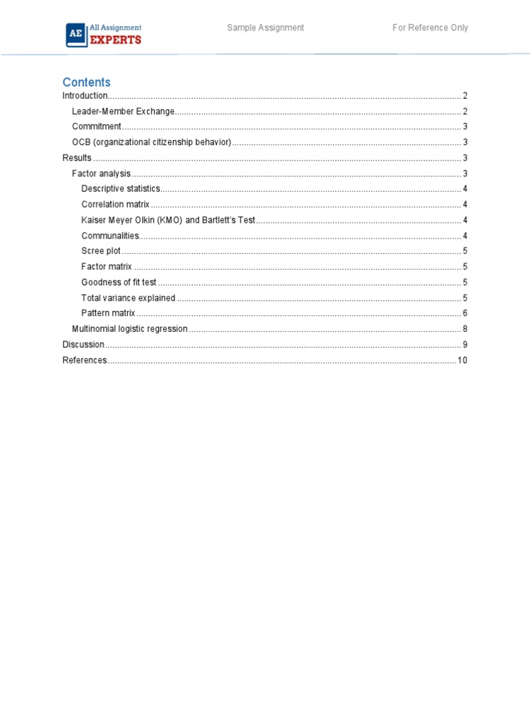 Statistics Factor Analysis Sample Assignment | PDF | Correlation And Dependence | Factor Analysis