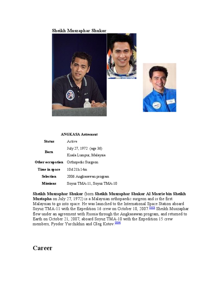 Sheikh Muszaphar Shukor | PDF | Spaceflight | Human Spaceflight