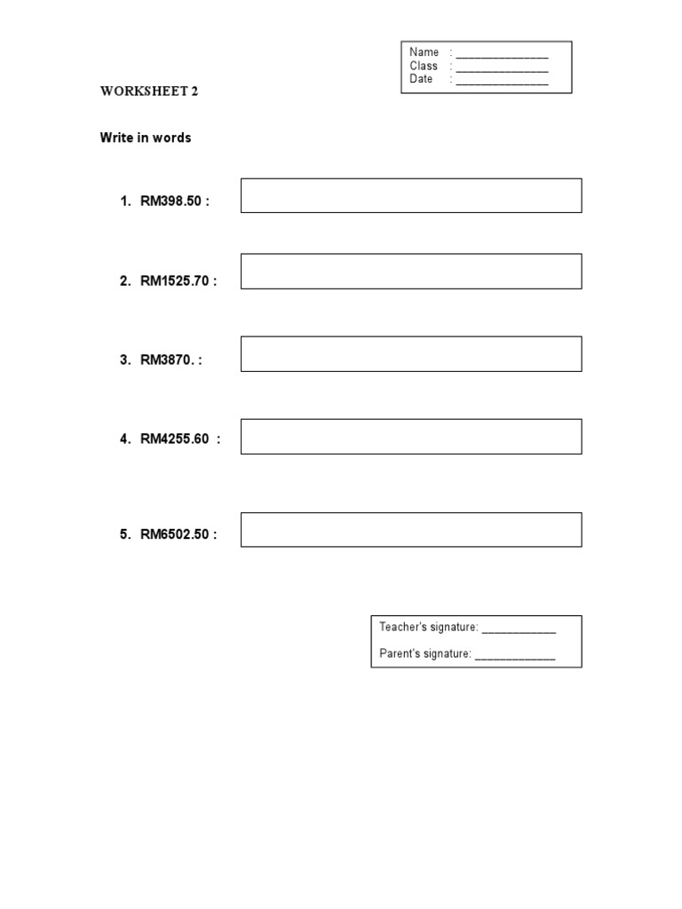 Worksheet 2: Name: - Class: - Date | PDF