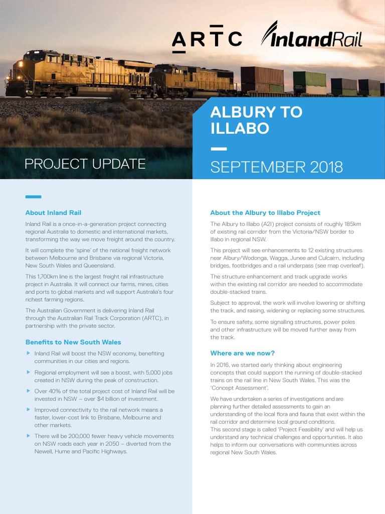 Albury To Illabo Update | PDF | Rail Transport | New South Wales