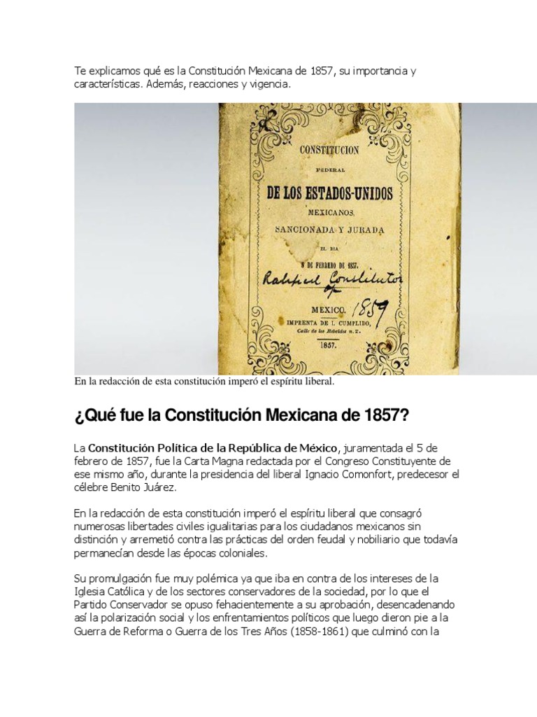 Constitución Mexicana de 1857 | PDF | Gobierno | Constitución