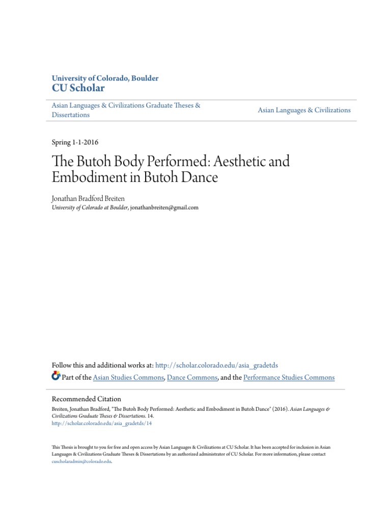 The Butoh Body Performed - Aesthetic and Embodiment in Butoh Dance ...