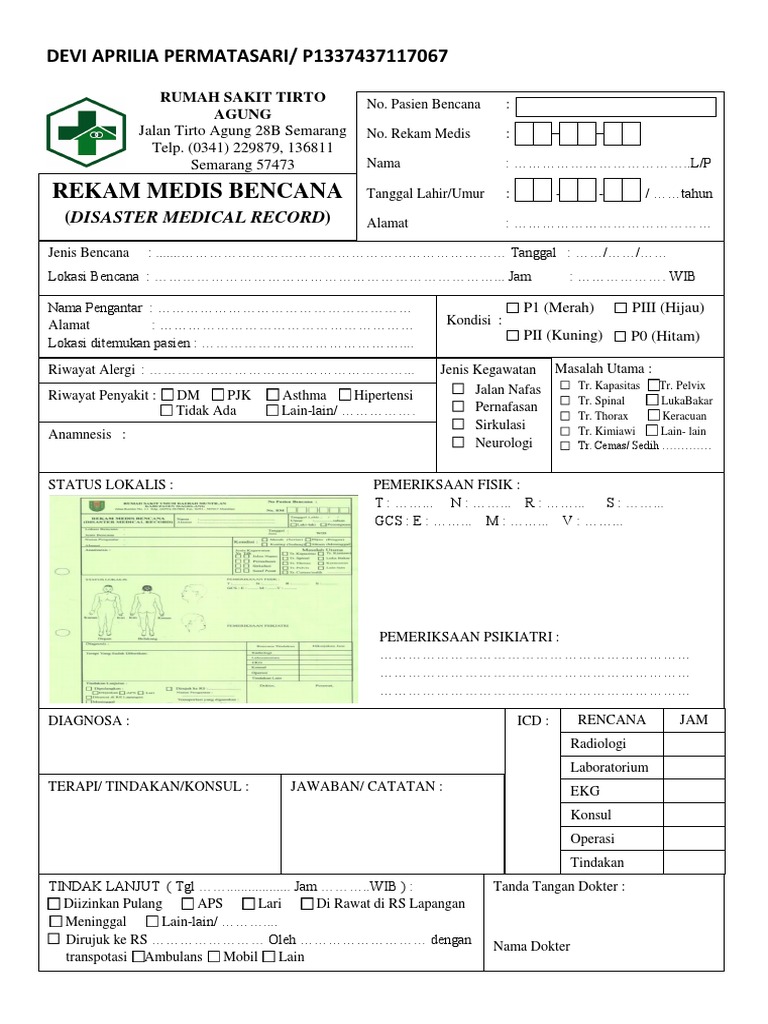 Form Rekam Medis Bencana