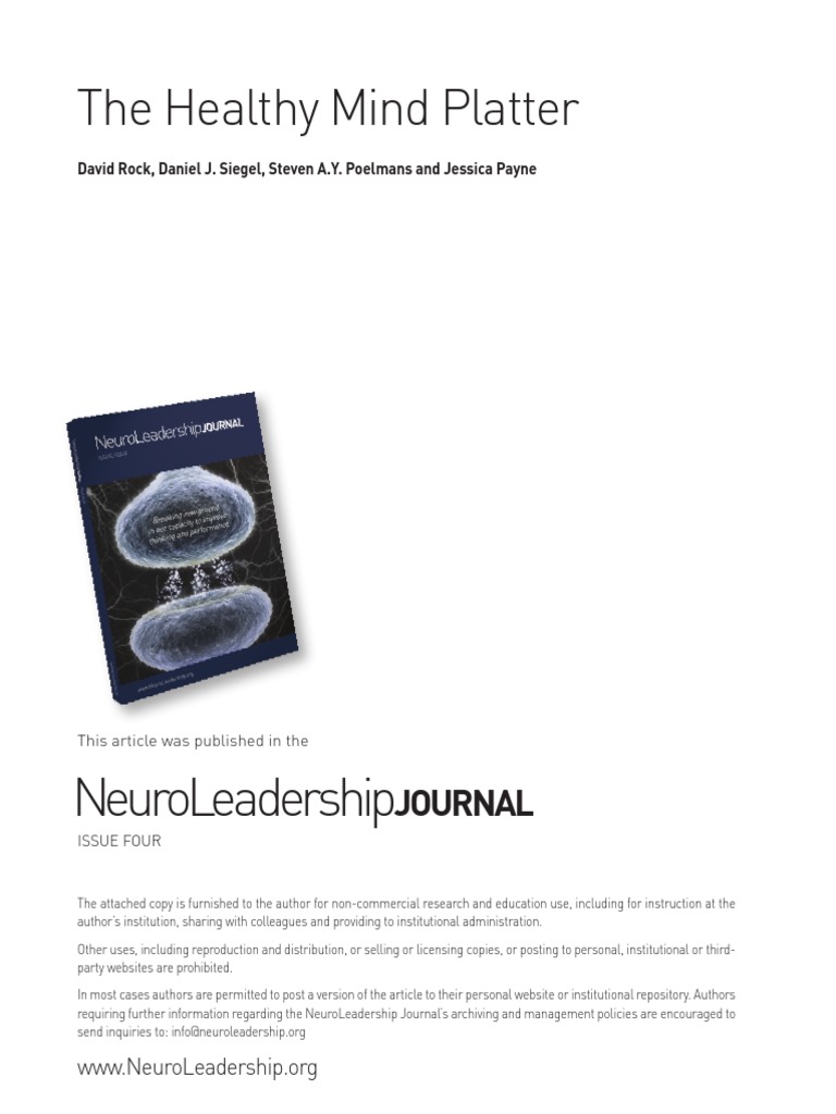 02 The Healthy Mind Platter US | PDF | Rapid Eye Movement Sleep | Sleep