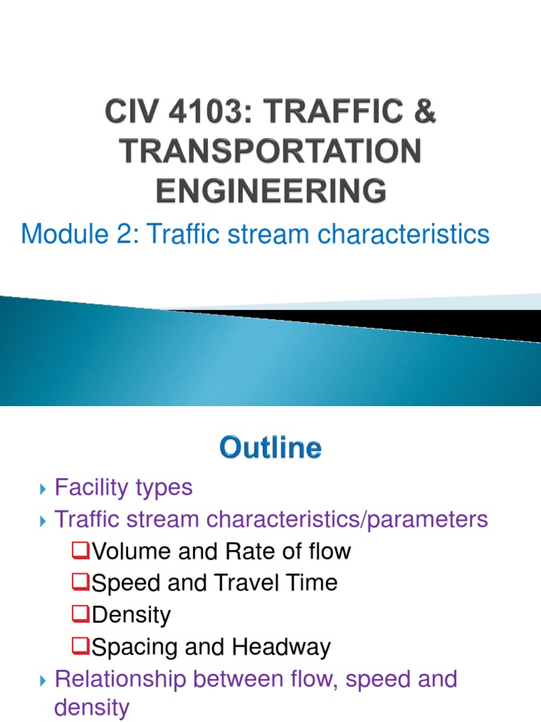 Traffic Stream Characteristics Overview | PDF | Traffic | Highway