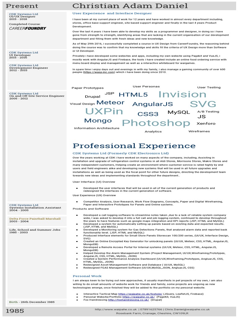 Christian Daniel - CV | PDF | User Interface | User Experience