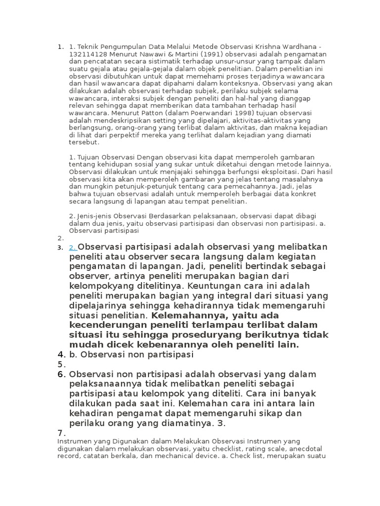 Pengertian Observasi | PDF