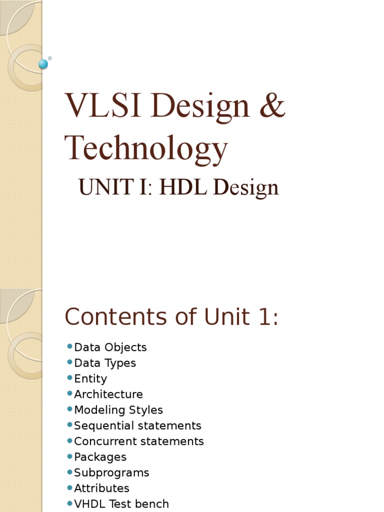 Unit I HDL Design | PDF | Hardware Description Language | Parameter ...