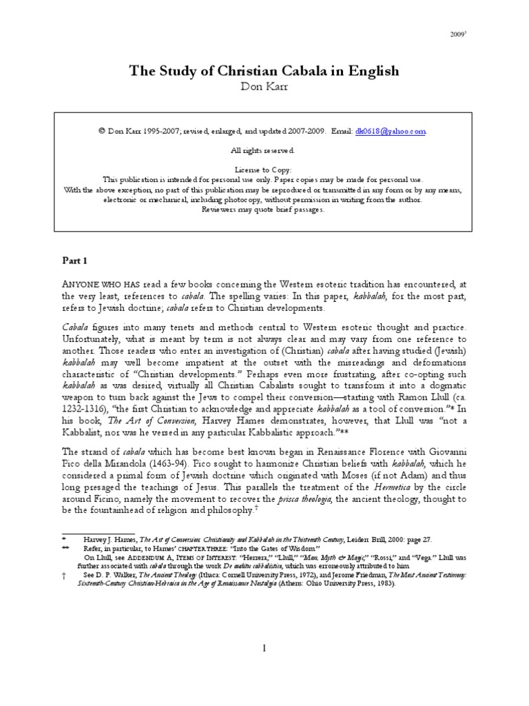Christian Cabala | PDF | Western Esotericism | Kabbalah