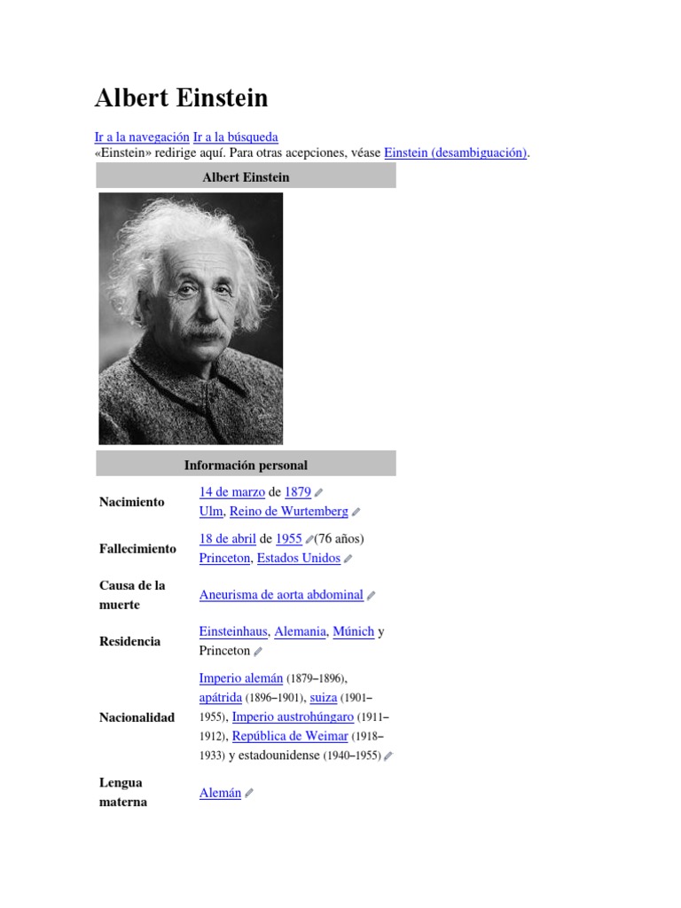 Albert Einstein | PDF | Albert Einstein | Física