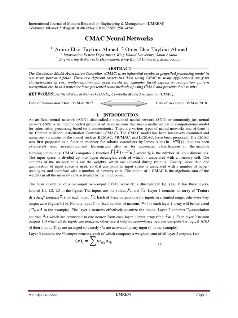 CMAC Neural Networks | Download Free PDF | Artificial Neural Network ...