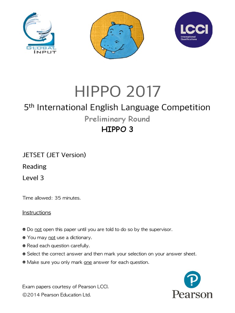 HIPPO 2017: 5 International English Language Competition | PDF