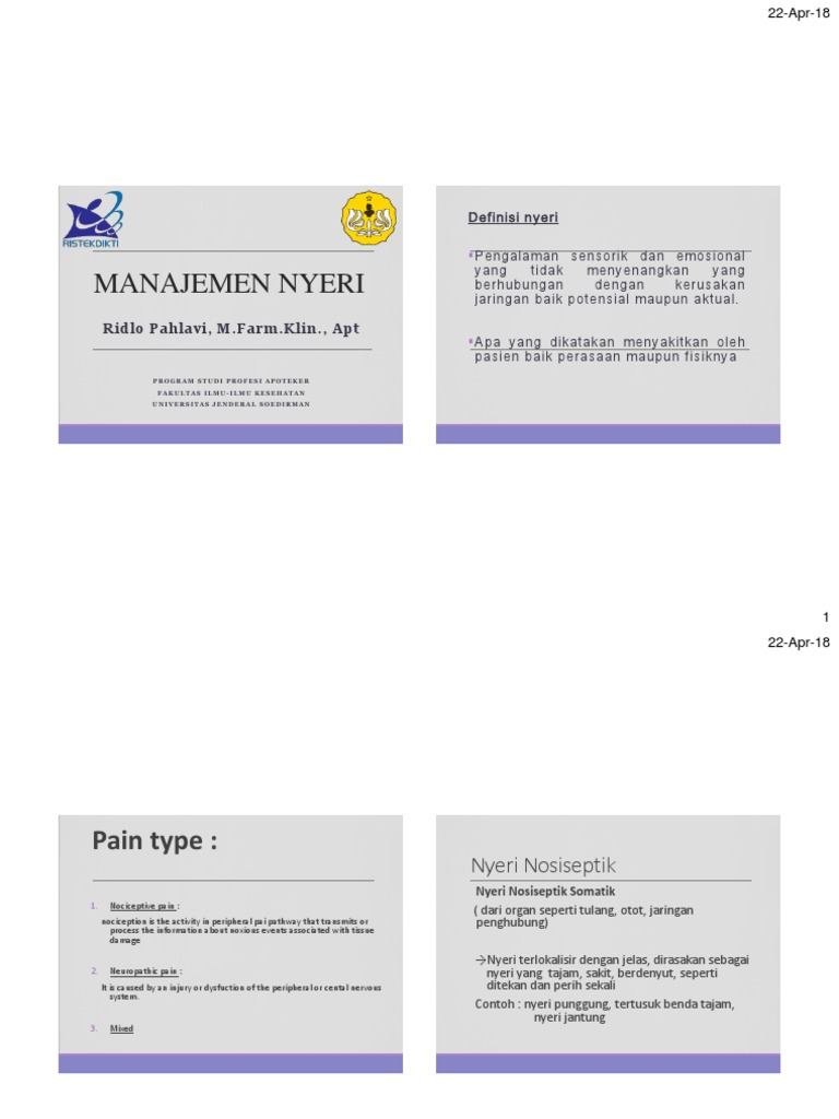 Manajemen Nyeri dan Terapi Analgesik | PDF