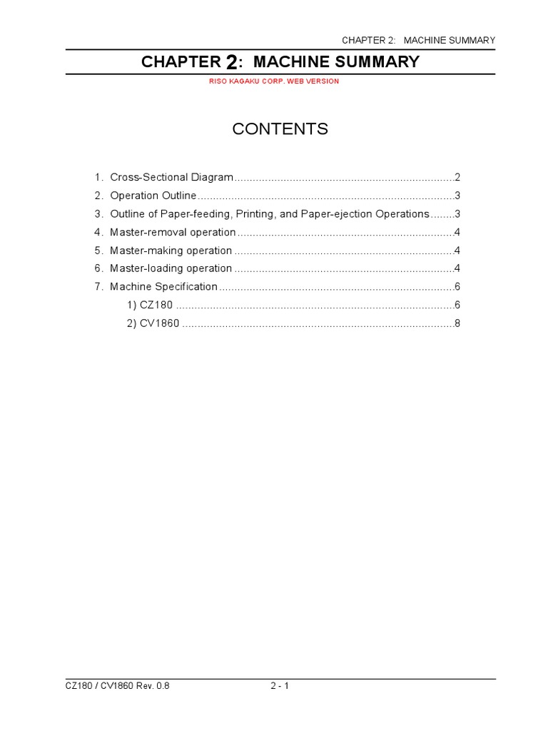 Ch2 Machine Summary | Download Free PDF | Paper | Printing