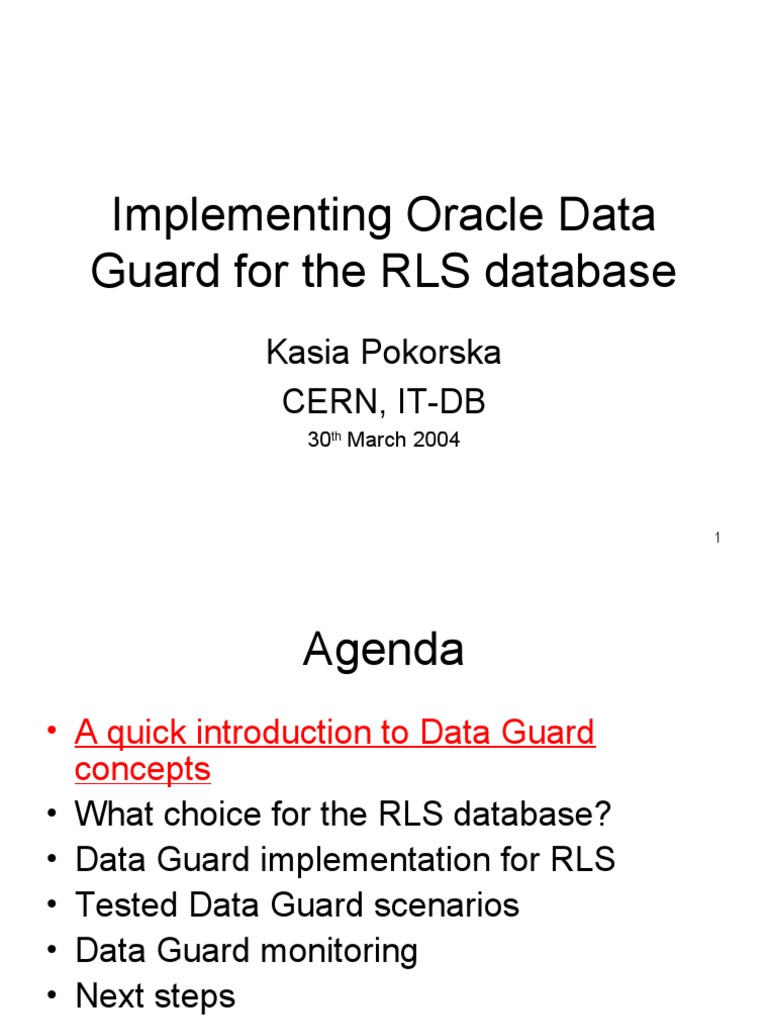 KP Data Guard For RLS | PDF | Data Management | Databases