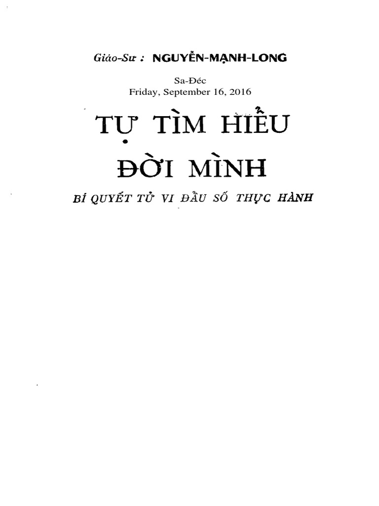 Nguyen Manh Long - Tu Tim Hieu Doi Minh - Pre160916 | PDF