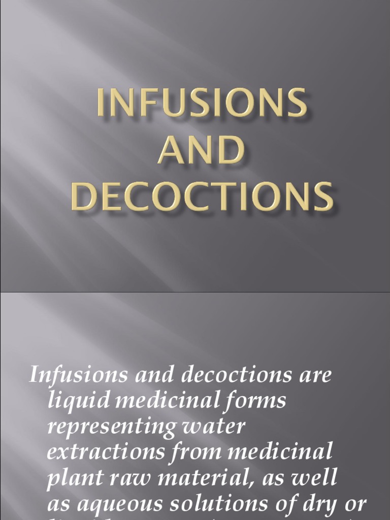 Herbal Infusion and Decoction Guide | PDF | Alkaloid | Solubility