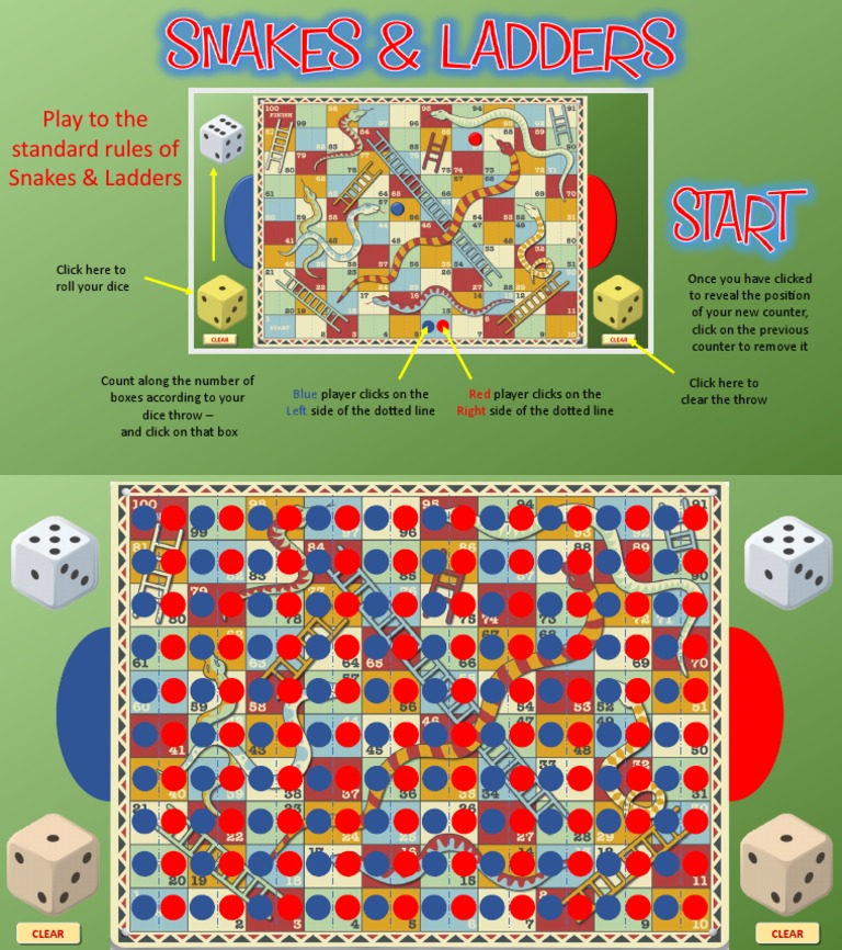 Play To The Standard Rules of Snakes & Ladders: Blue Left | PDF