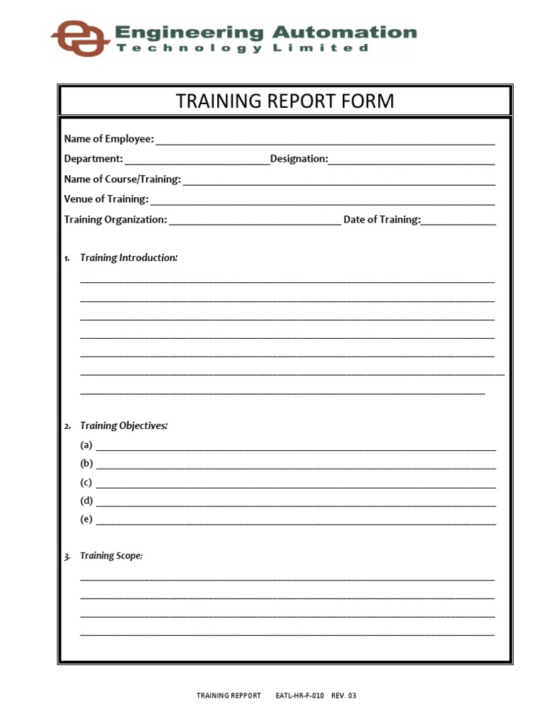 010 Training Report Form | Download Free PDF | Business