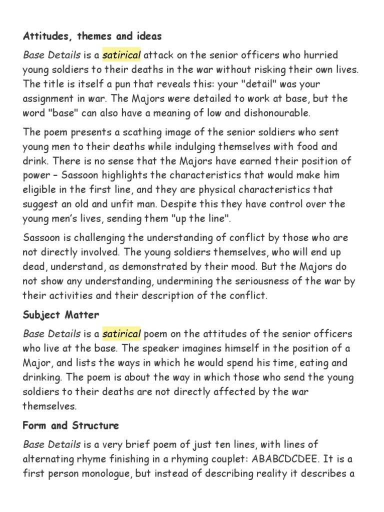 Base Details Analysis | PDF | Poetry | Unrest