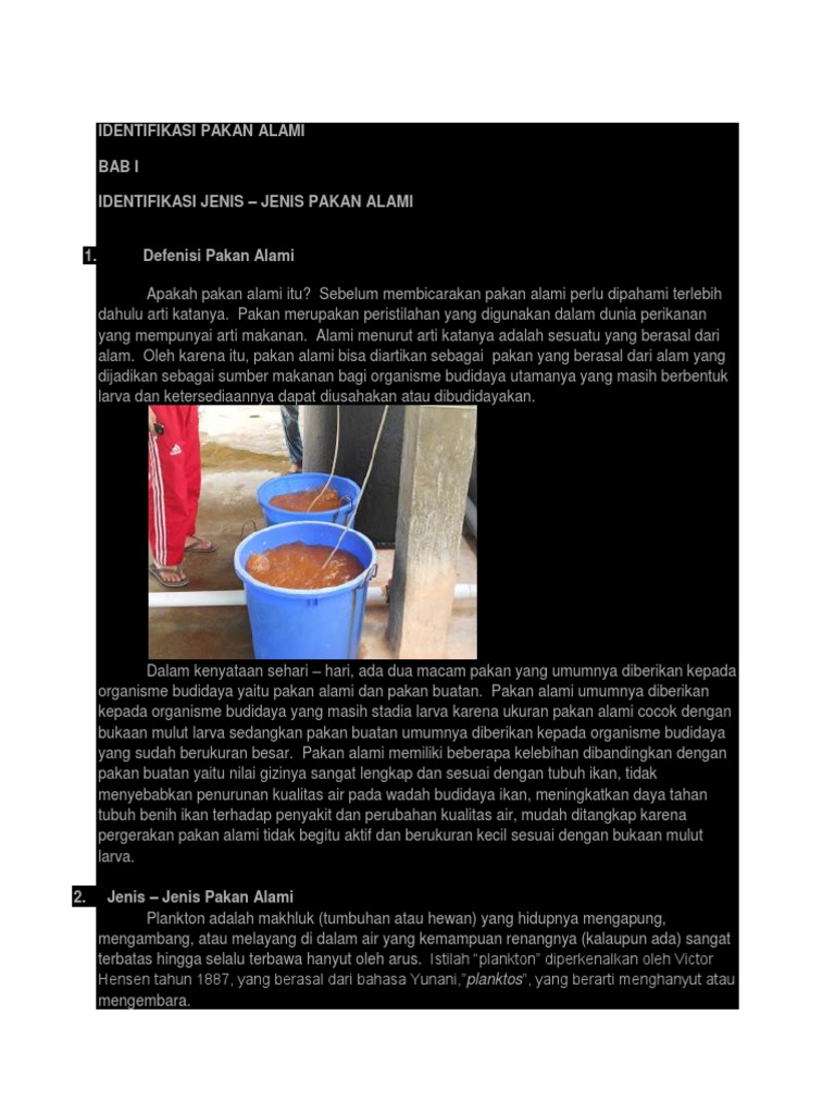 Identifikasi Pakan Alami | PDF