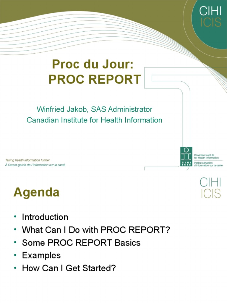 Proc Report | PDF | Sas (Software) | Areas Of Computer Science