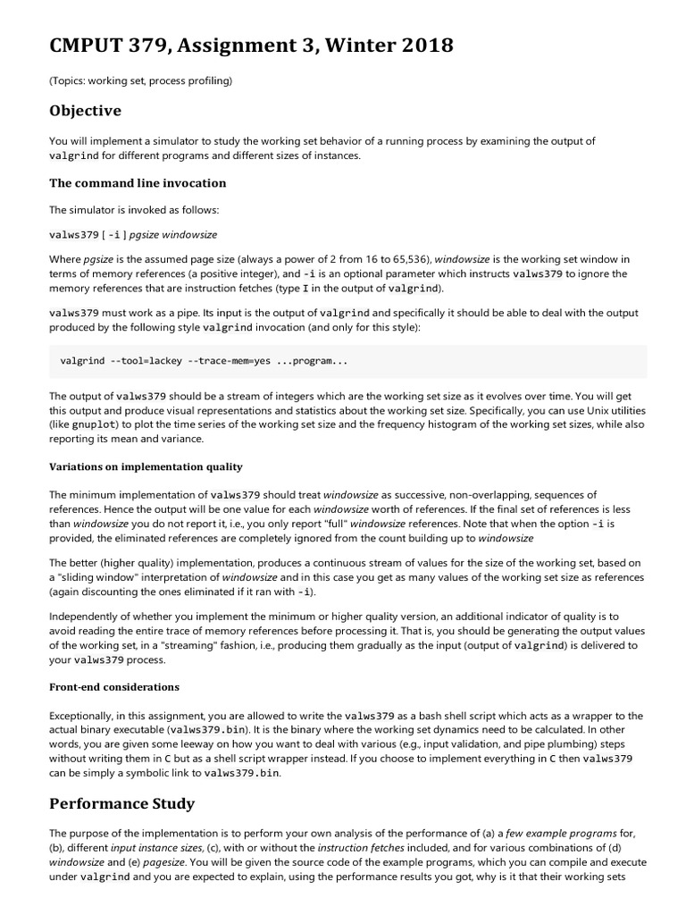 CMPUT 379, Assignment 3, Winter 2018: Objective | PDF | Command Line ...