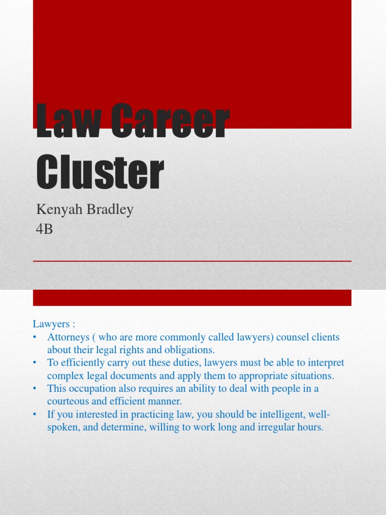 Law Career Cluster | PDF | Wellness