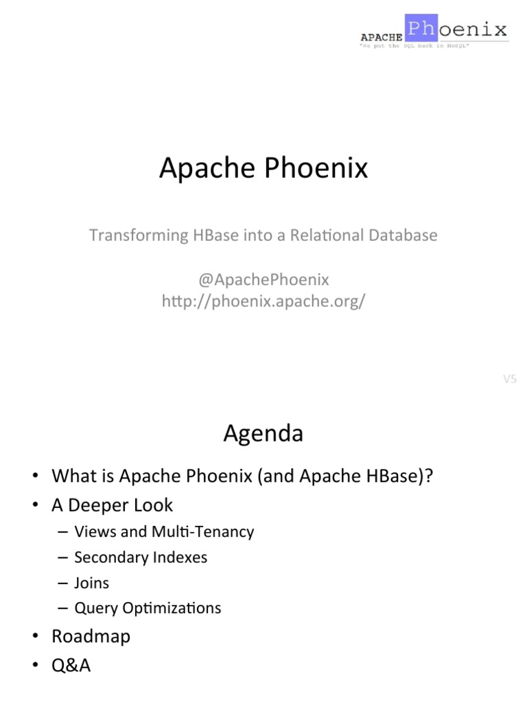 Apache Phoenix: SQL for HBase | PDF | Database Index | No Sql
