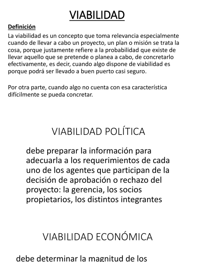Viabilidad | PDF | Estudio de factibilidad