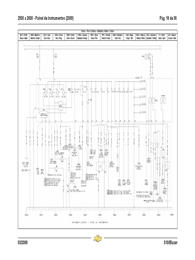 Wiring Color Code Chart for Vehicle Instrument Panels | PDF