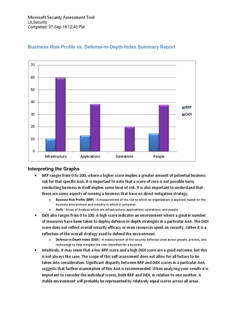 Business Risk Profile vs. Defense-in-Depth Index Summary Report | PDF ...