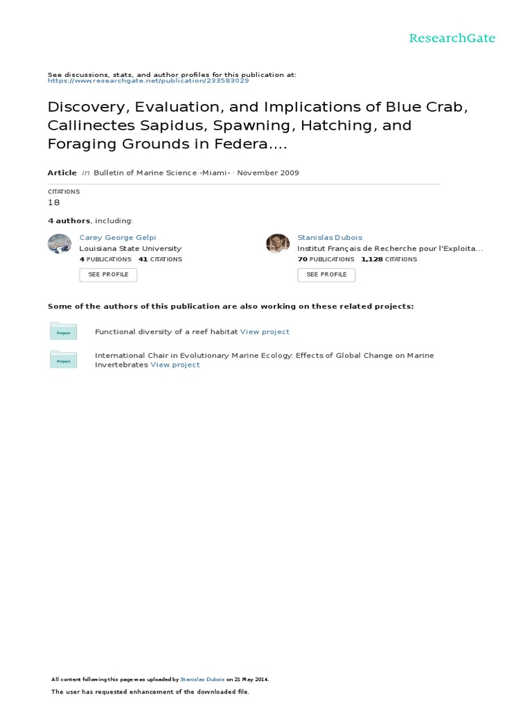 2009 Blue Crab Populations | PDF | Nature