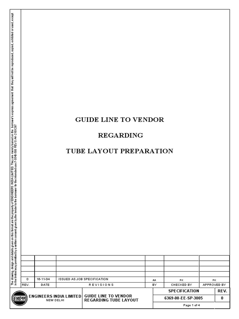 Guide Line To Vendor Regarding Tube Layout Preparation | PDF | Screw ...