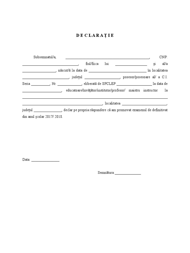 Declaratie | PDF