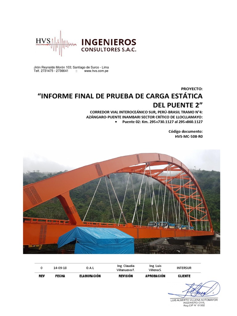 Prueba de Carga - Puente 2 | PDF | Eje | Puente