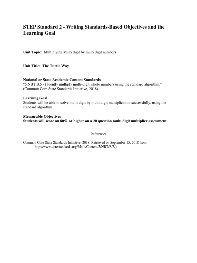 Step Standard 2 Week Five | PDF