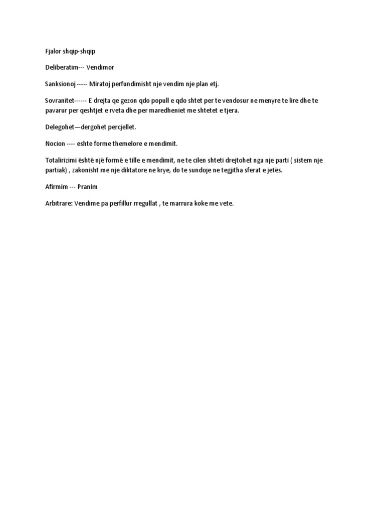 Fjalor Shqip | PDF